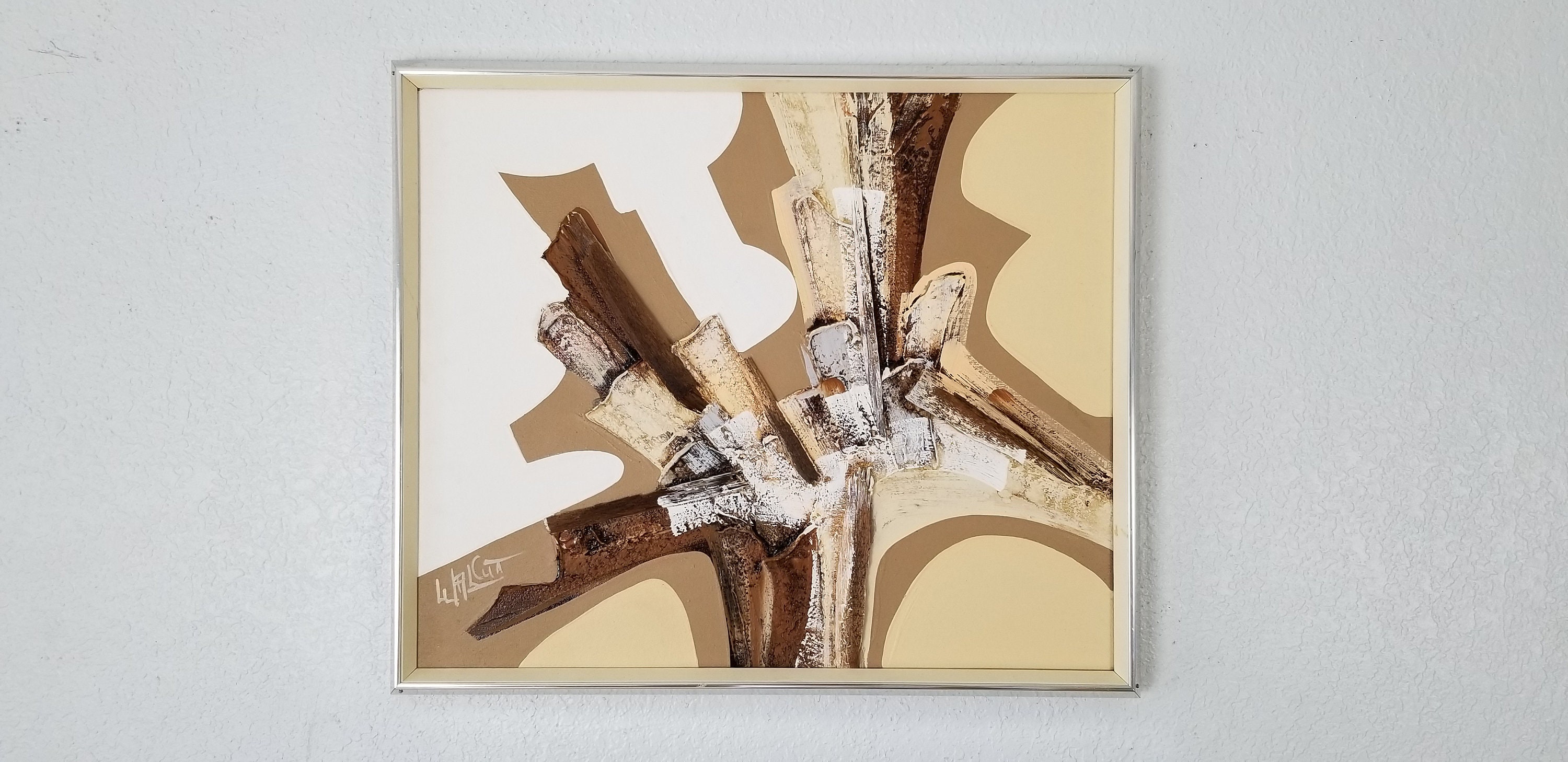 1979 Frank Walcutt Mixed Media Collage Abstract Painting . - Etsy