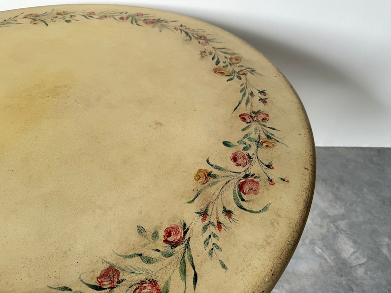 1980's Vintage Hand Painted Round Dining Table by Patina Furniture ...