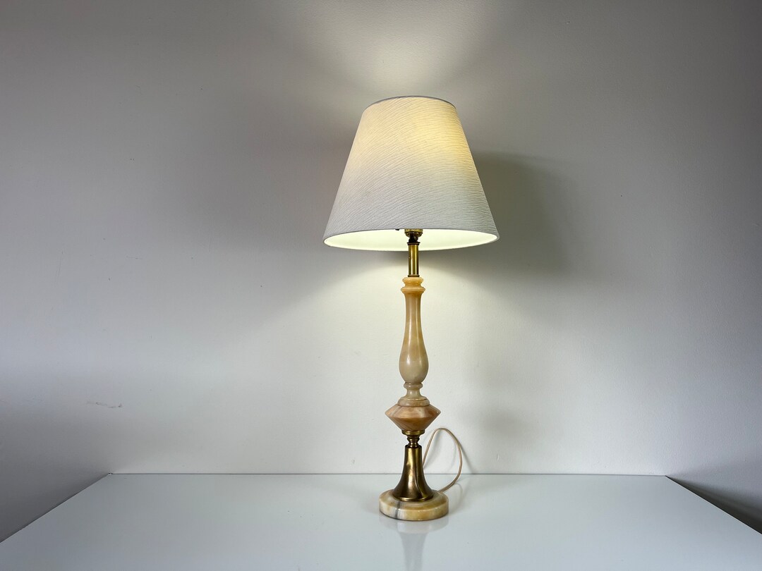Vintage Italian Carved Alabaster Table Lamp - Etsy