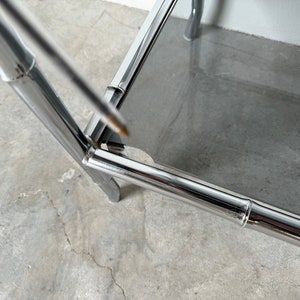 Hollywood Regency Faux Bamboo Chrome & Smoked Glass Eterge - Etsy