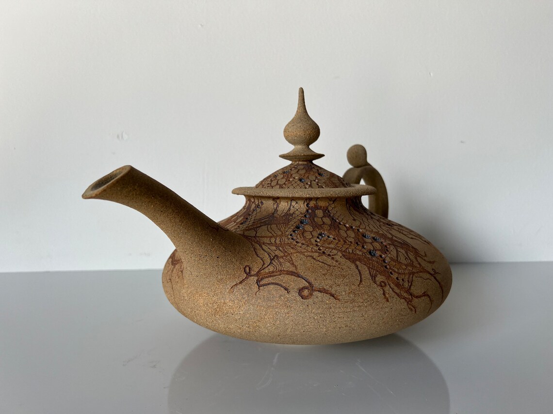 Vintage Organic Sculptural Studio Pottery Teapot - Etsy
