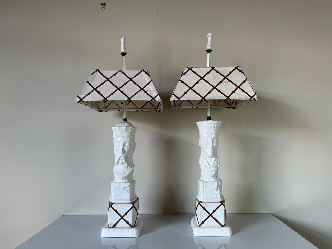 Hollywood Regency King & Queen Chess Lamps - a Pair - Etsy