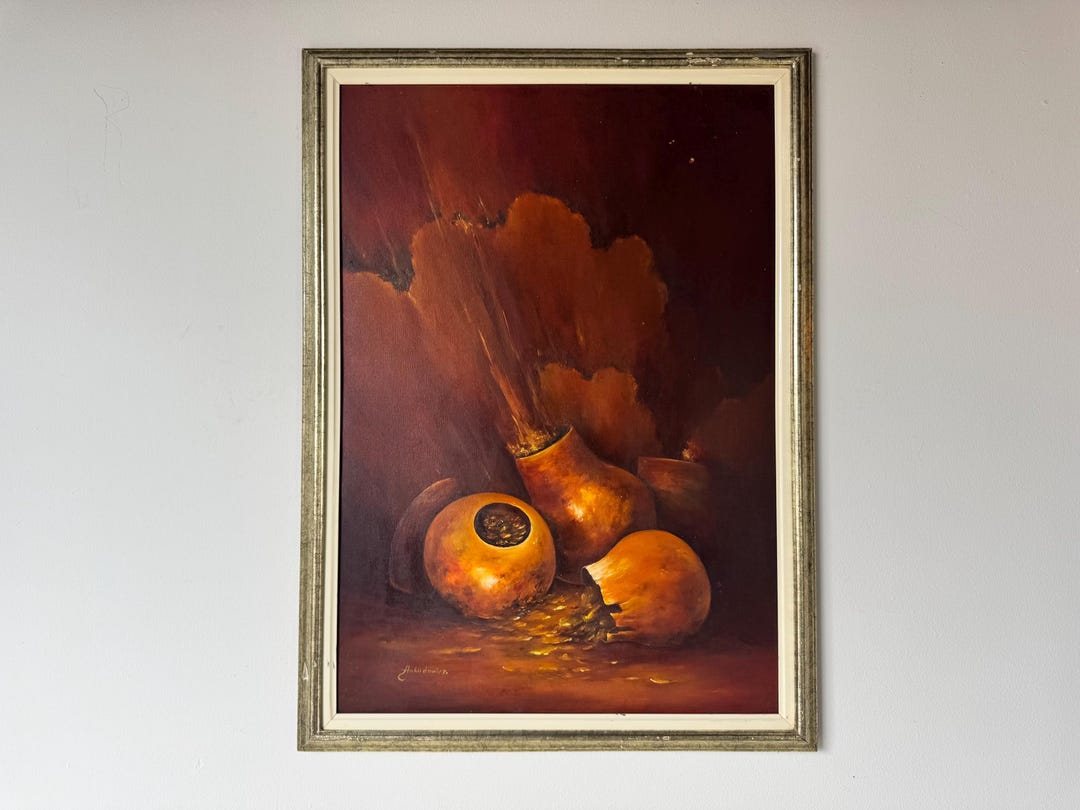 1970s Vintage Still Life Oil on Canvas Painting by Ankudowicz - Etsy
