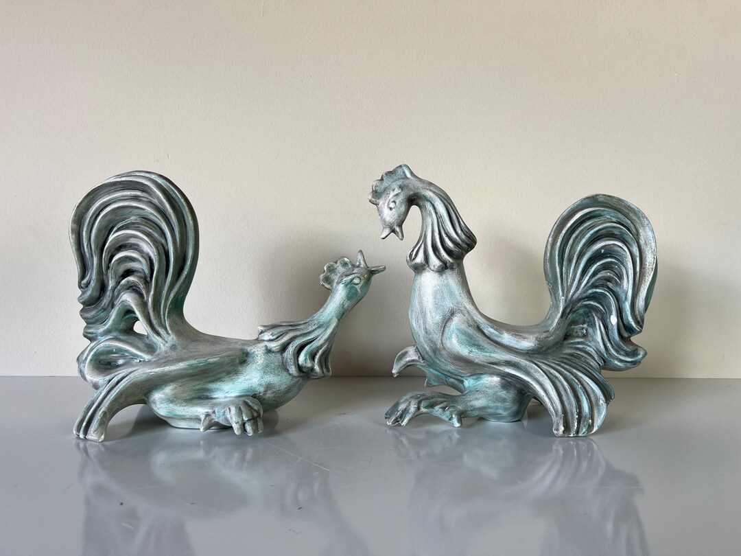 1960's Jodie Art Pottery Roosters Sculptures - a Pair - Etsy