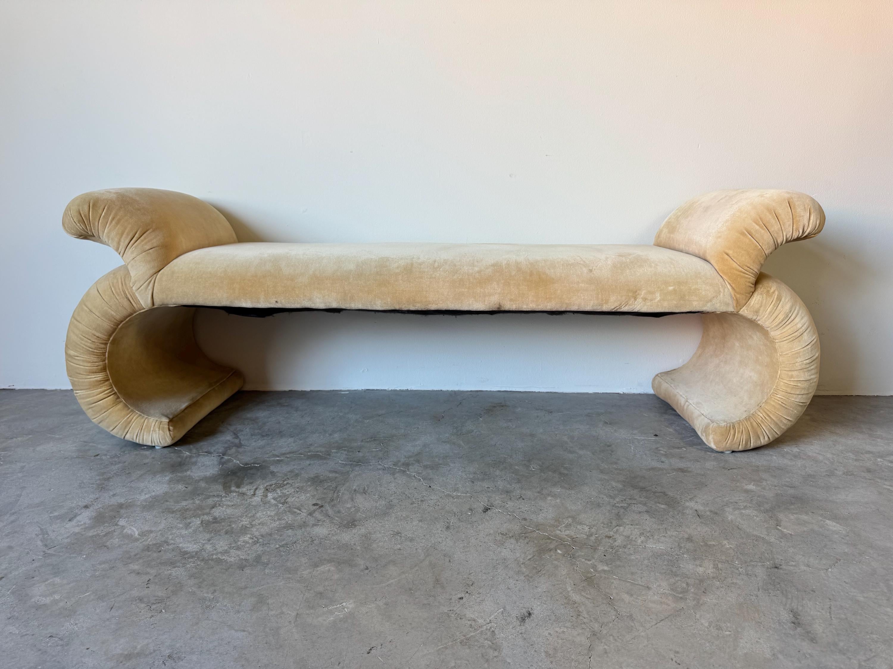 1980s Postmodern Parsons-style Sculptural Upholstered Bench - Etsy