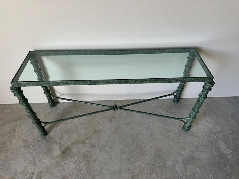 1980s Postmodern Verdigris Metal Console Table After Giacometti - Etsy