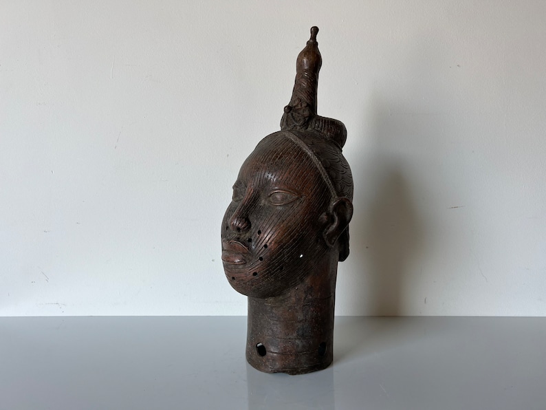 Vintage Benin Bronze Head Sculpture of Oba Nigeria African - Etsy