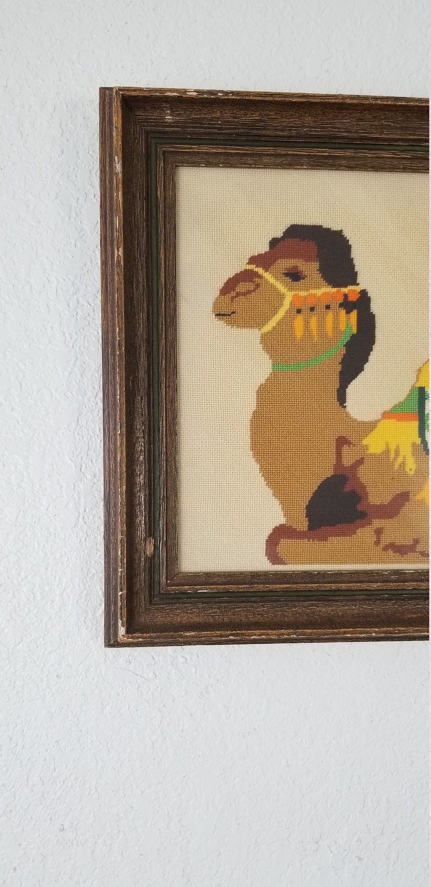 1974 Vintage Figurative Camel Art Needlepoint Embroidery | Etsy