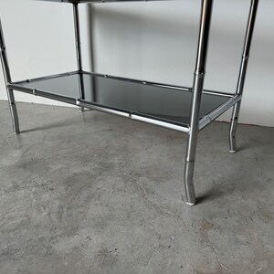 Hollywood Regency Faux Bamboo Chrome & Smoked Glass Eterge - Etsy