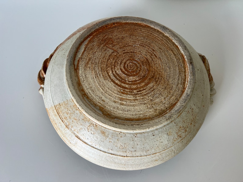 Vintage Organic Texture Studio Pottery Bowl W/ Handles, Signed - Etsy