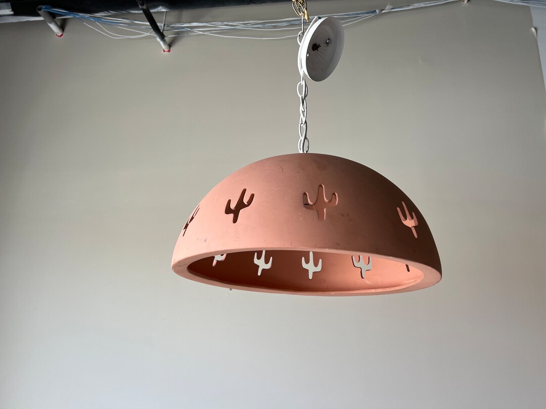 Vintage Native American Handmade Pottery Pendant Light - Etsy