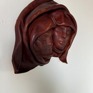 Vintage Leather Face Wall Sculpture - Etsy