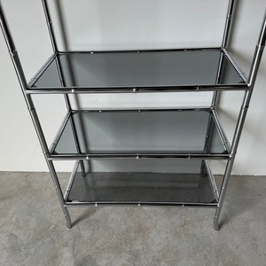 Hollywood Regency Faux Bamboo Chrome & Smoked Glass Eterge - Etsy