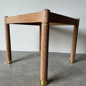 80's Postmodern Cerused Carved Wood Side Table With Glass Top - Etsy