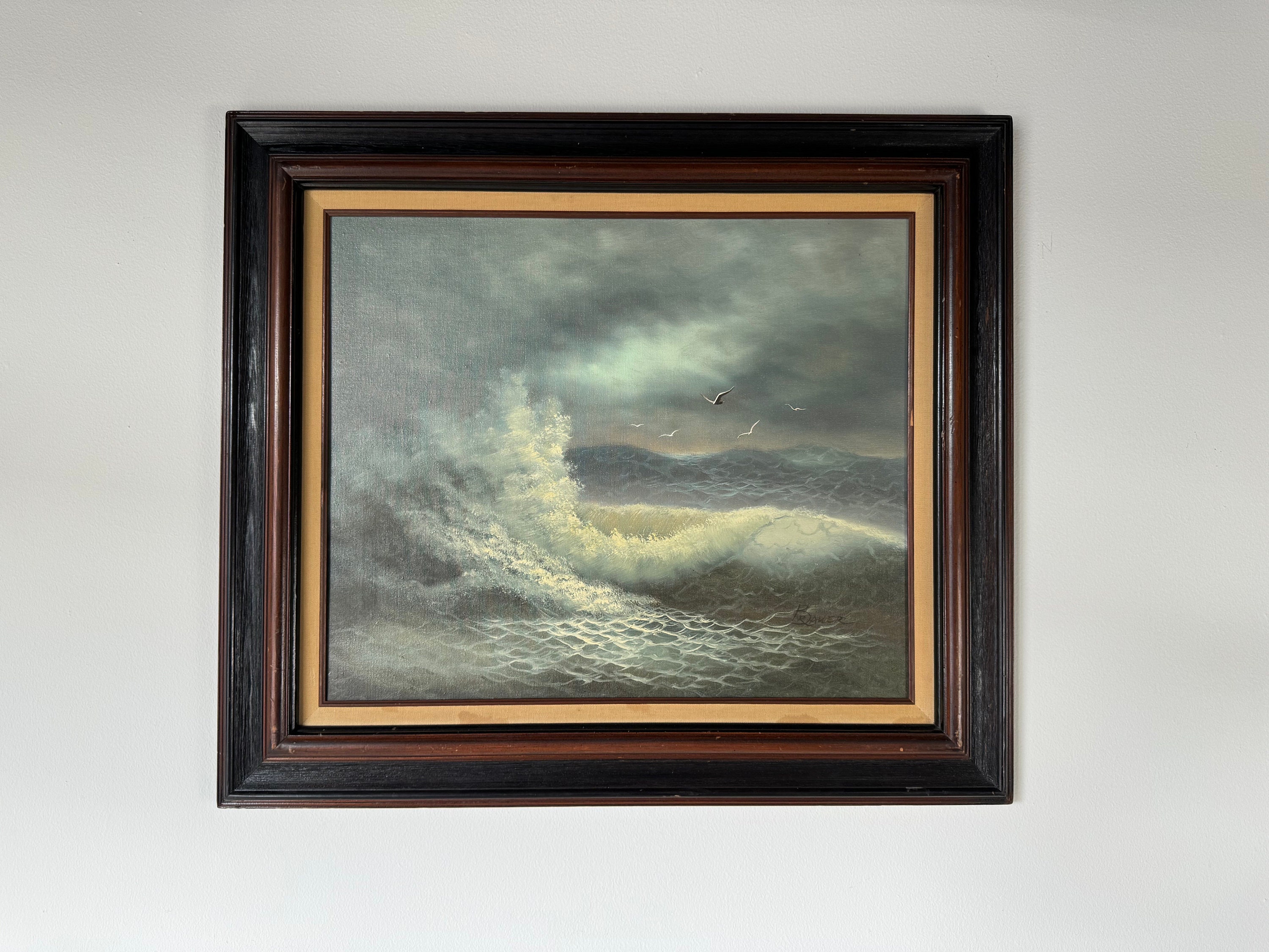 70's Vintage Brawer Ocean Seascape Oil Painting, Framed - Etsy