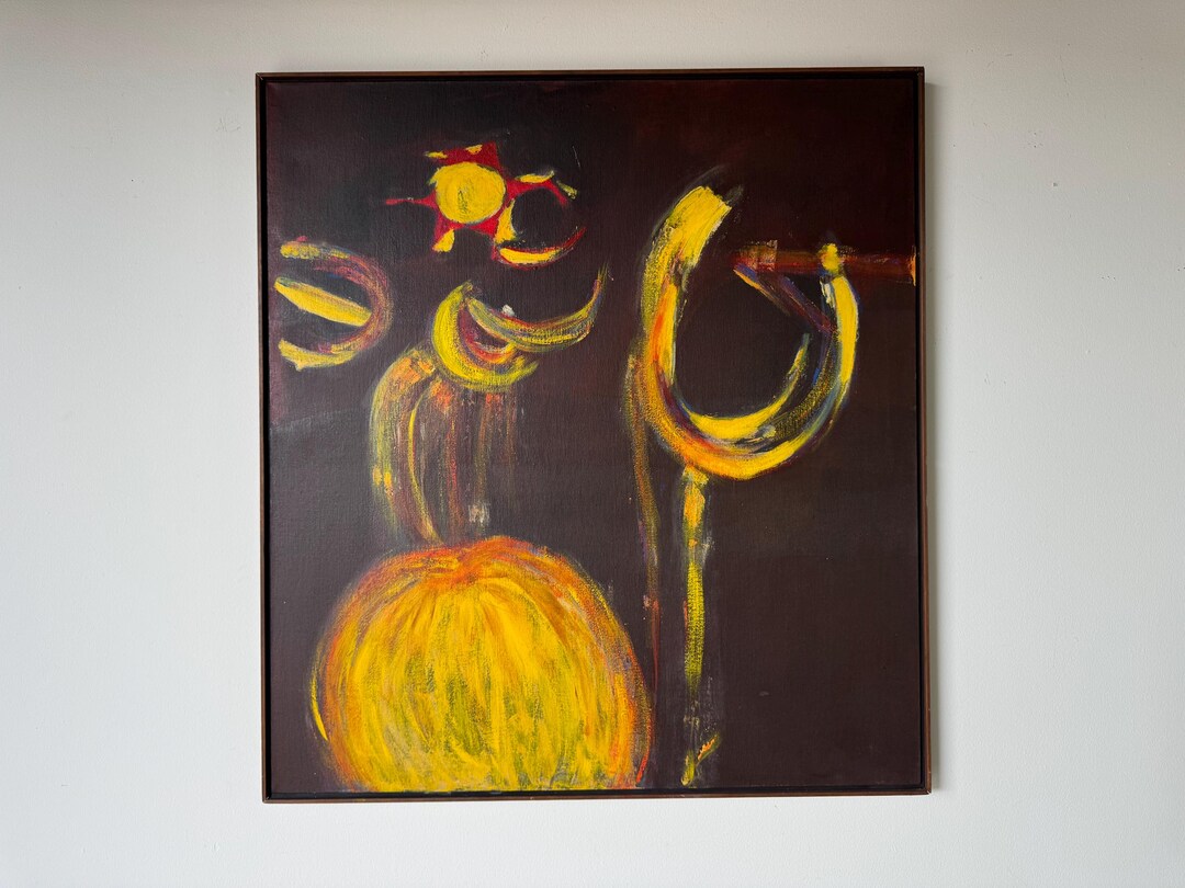 1970's Mid-century Bob Logsdon Expressionist Abstract Acrylic Painting ...