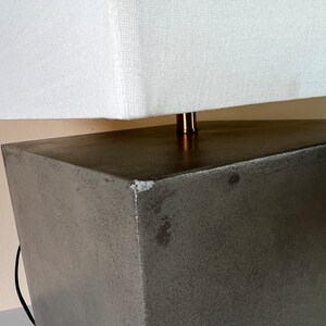 Modern Concrete Cube Table Lamp W/ Shade - Etsy