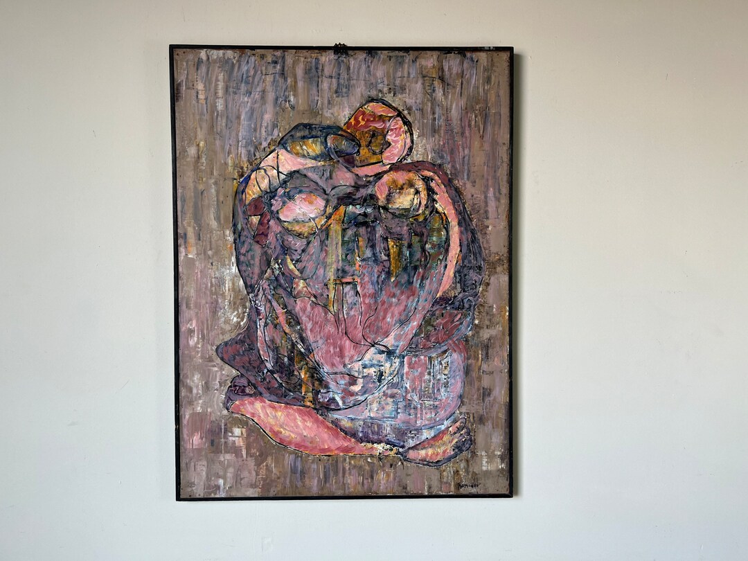 Ruth Amelia Romoser Expressionist - Style Abstract Painting, Framed - Etsy