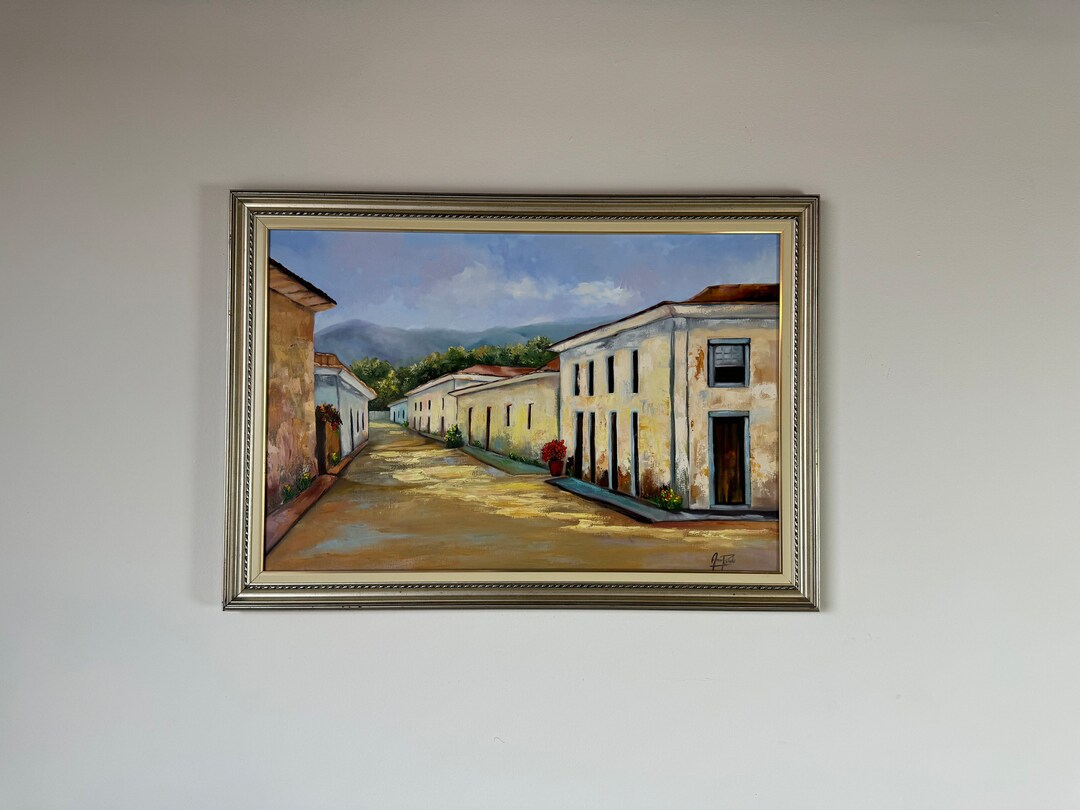 Vintage Ana Robelo Spanish Village Oil on Canvas Painting - Etsy