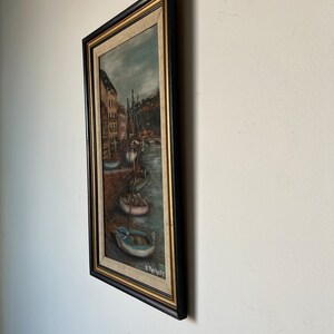 70's F. Rochelle Italian Village Corridor Harbor With Docked Boats ...