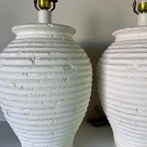 Vintage Organic Texture Ribbed Plaster Table Lamps a Pair - Etsy