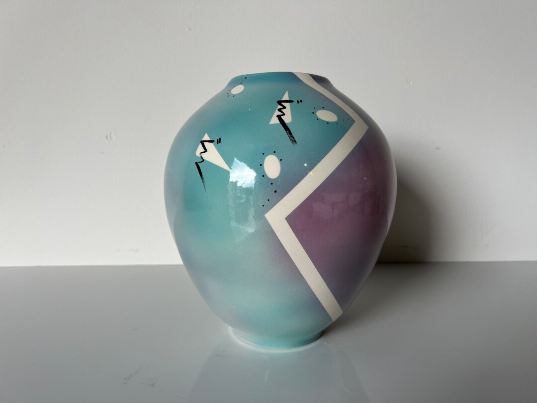 80"s Modernist Harris + Stiles Art Ceramic Vase - Etsy
