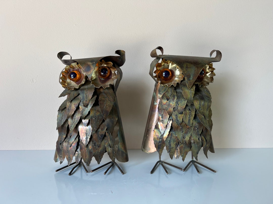 Mid Century Curtis Jere Owl Sculptures a Pair - Etsy