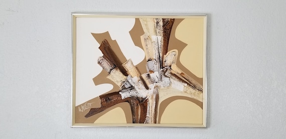 1979 Frank Walcutt Mixed Media Collage Abstract Painting . | Etsy