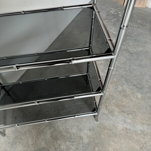 Hollywood Regency Faux Bamboo Chrome & Smoked Glass Eterge - Etsy