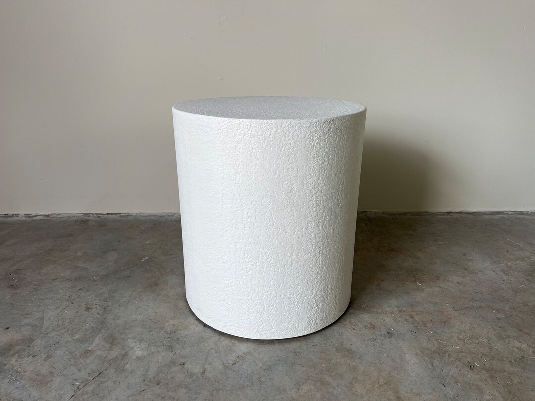 Postmodern Plastered Wood Round Side Table - Etsy