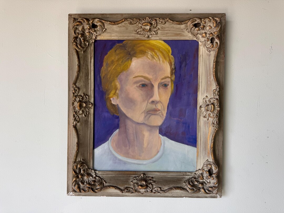 1978 Vintage “self Portrait” Oil on Canvas Painting by Fran Mayer - Etsy