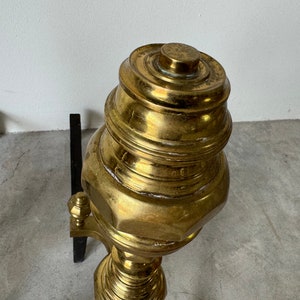 Pair of Vintage American Brass & Metal Andirons With Claw and Ball Feet ...