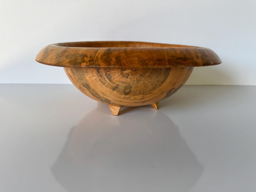 Box Elder Organic Hand-turned Wood Footed Bowl With Natural Grain - Etsy