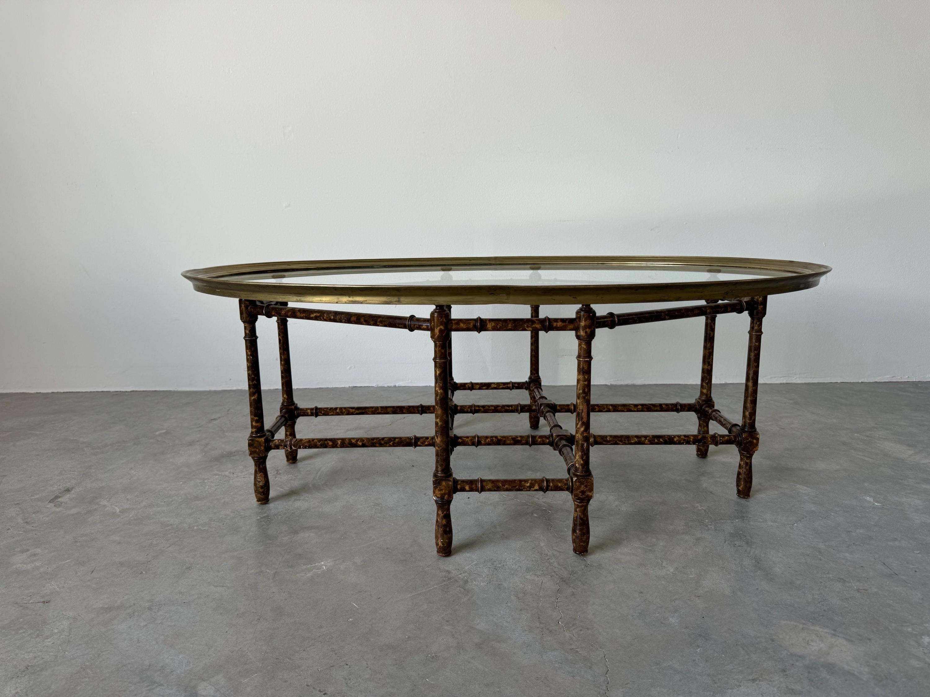 Baker faux bamboo coffee table store