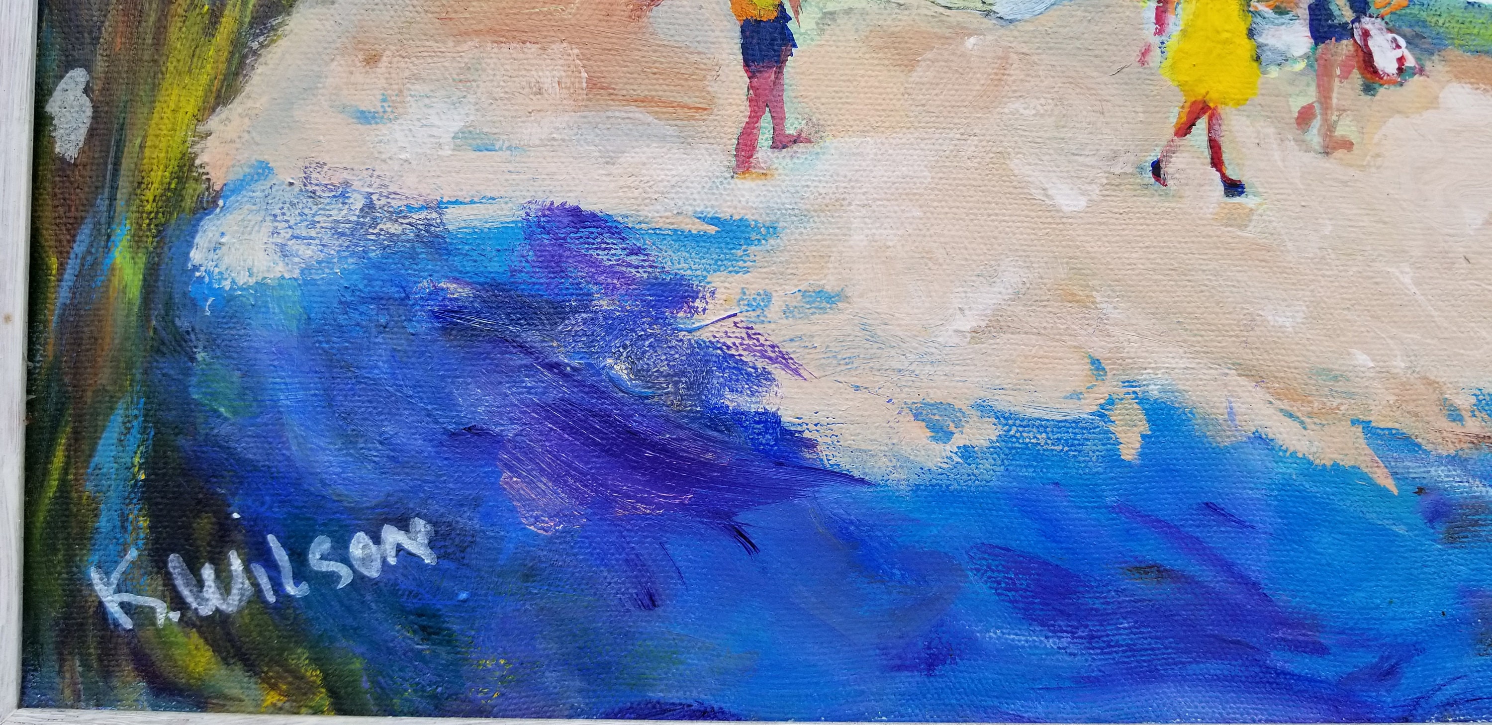 60's Vintage K. Wilson Street View Oil on Canvas Painting | Etsy