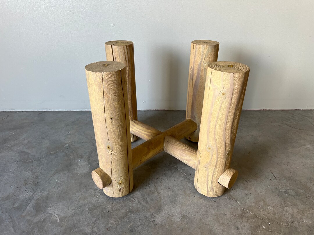 Postmodern- Style Rustic Wood Side Table Base - Etsy
