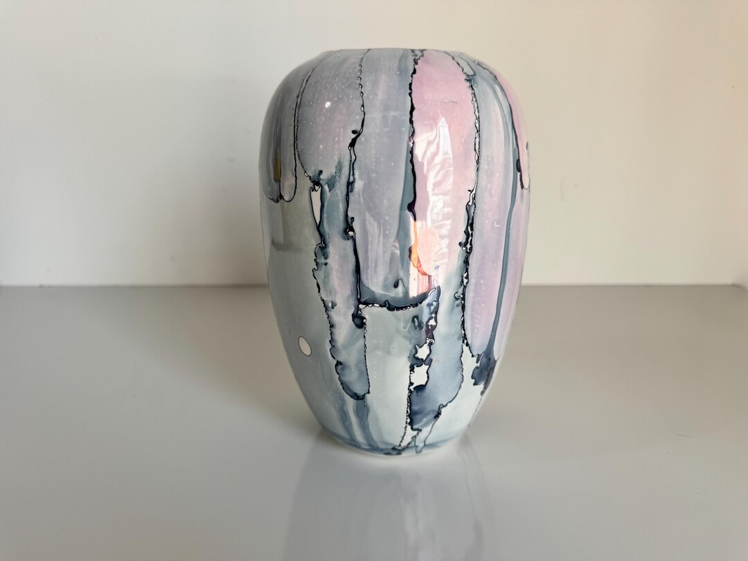 1989 Vintage Kate Abstract Drip Glaze Art Ceramic Vase - Etsy