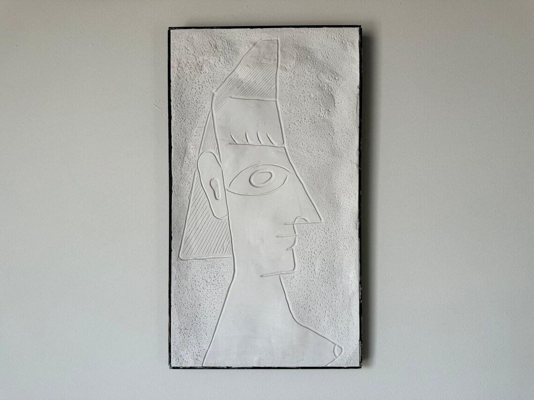 Modern Abstract Linear Portrait Wall Art Plaster Sculpture - Etsy