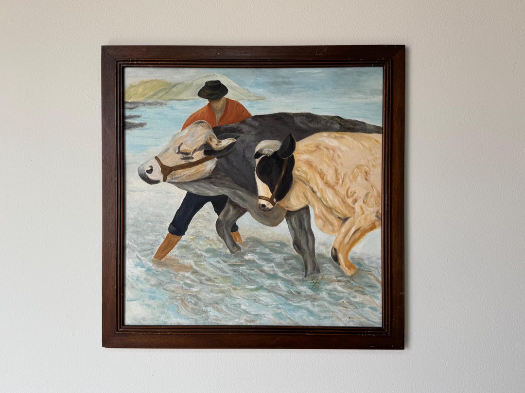 1990's Vintage Pepe Figurative Oil Painting on Canvas – Framed - Etsy