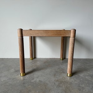 80's Postmodern Cerused Carved Wood Side Table With Glass Top - Etsy