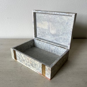 Vintage Marble Storage Box With Accent Brass - Etsy