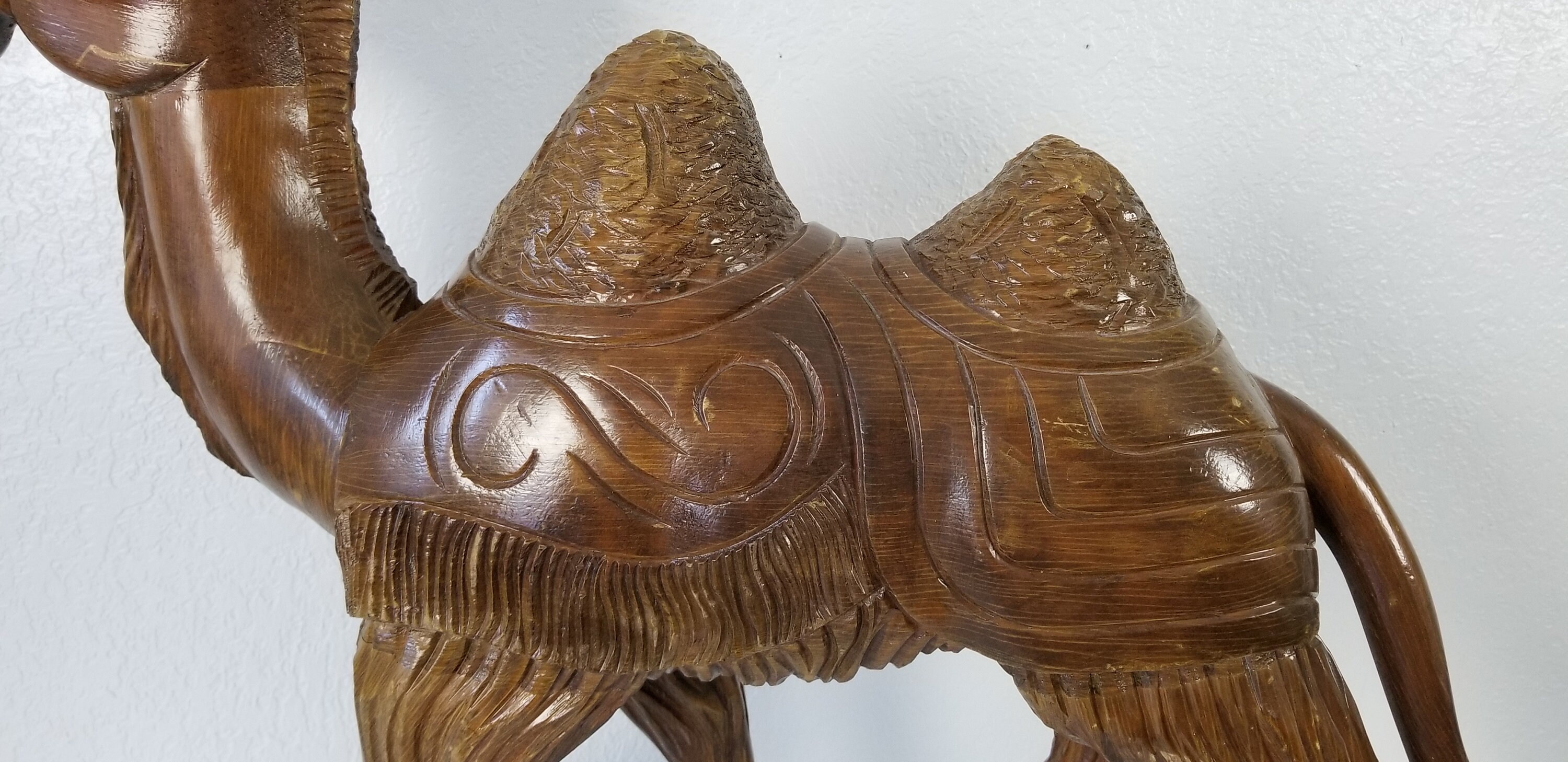 Vintage Hand Carved Wood Camel Sculpture . | Etsy