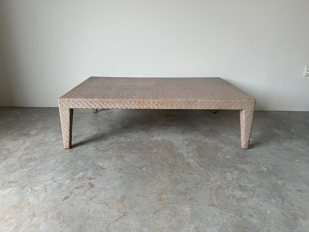 Antonio Budji Layug Woven Rattan Rectangular Coffee Table - Etsy