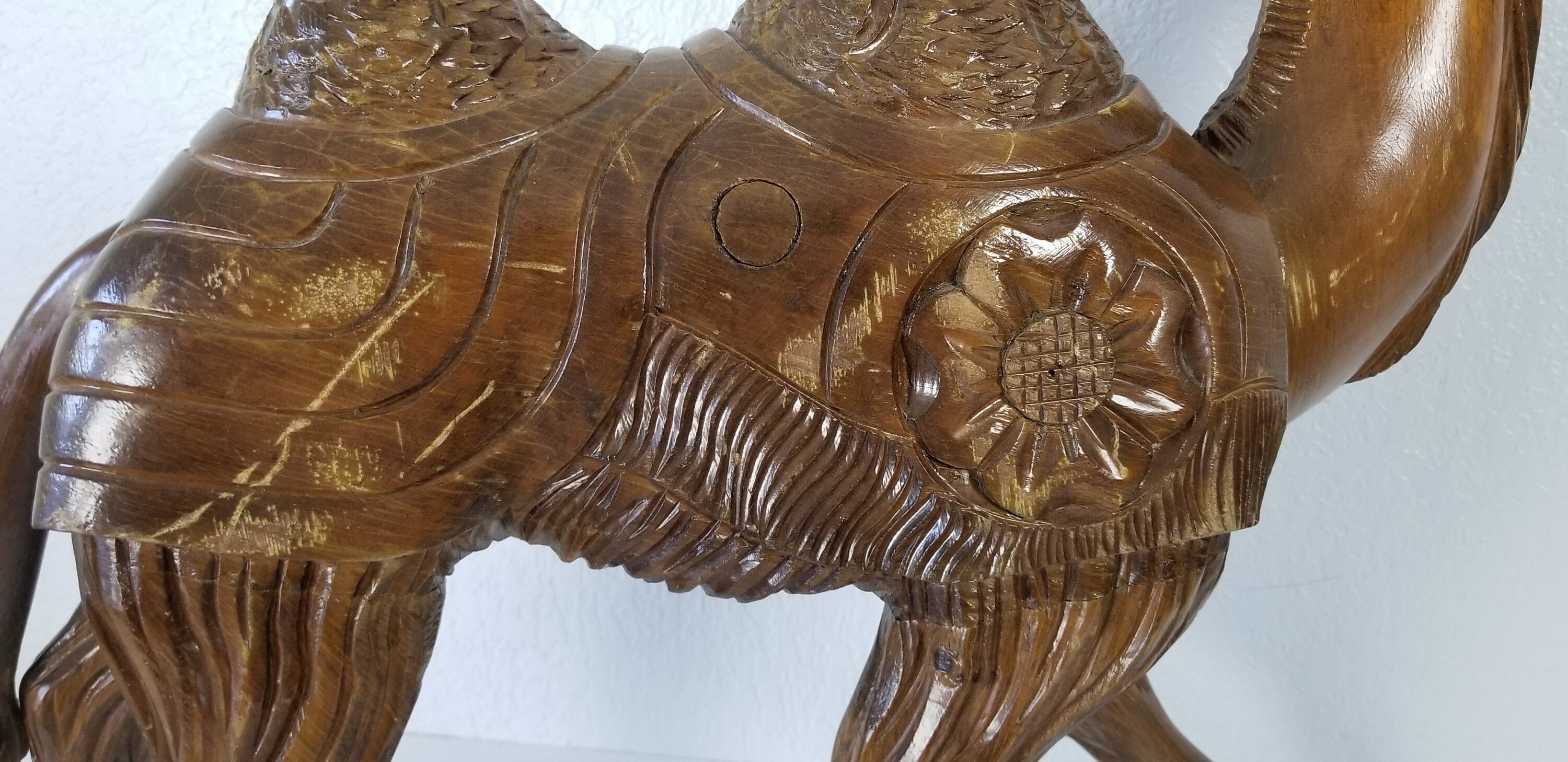 Vintage Hand Carved Wood Camel Sculpture . | Etsy