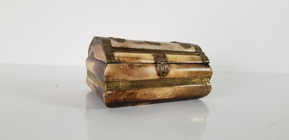 Vintage Indian Camel Bone With Brass Trinket Box . - Etsy