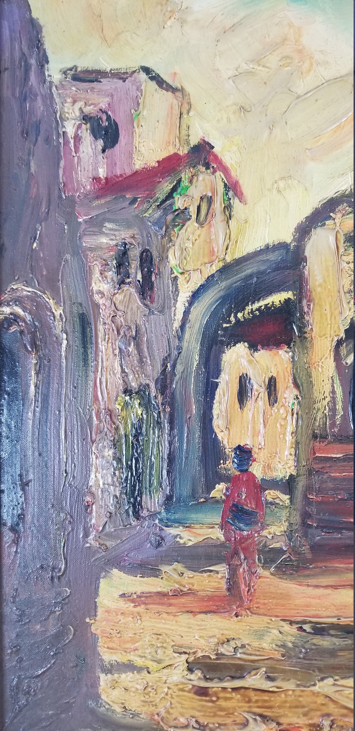 1970's Abstract Cityscape Impasto Texture Art Painting . - Etsy