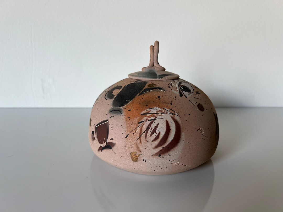 Laura Ross Artistic Hand Painted Pottery Urn/ Vase - Etsy