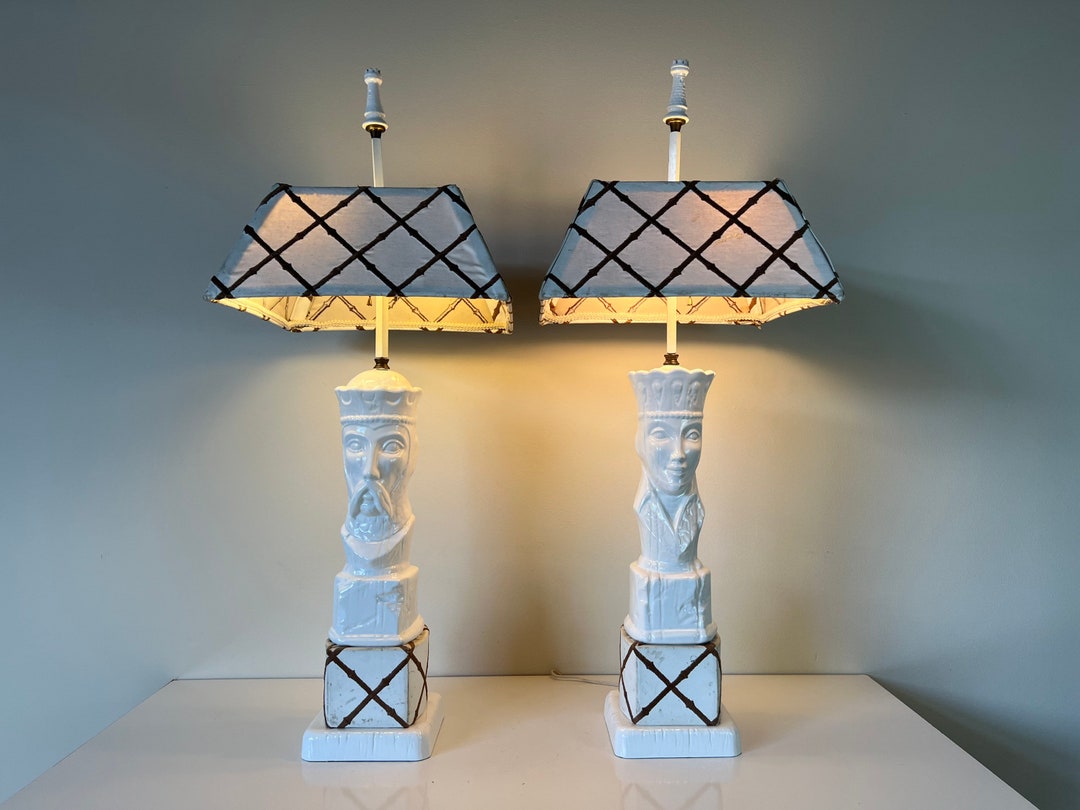 Hollywood Regency King & Queen Chess Lamps a Pair - Etsy