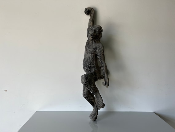 Vintage Life Size Hanging Monkey Sculpture - Etsy