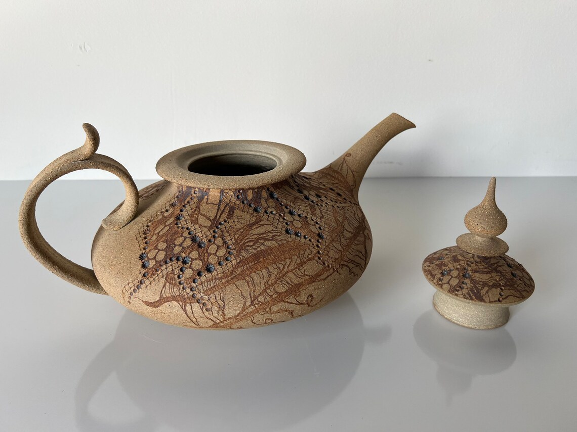 Vintage Organic Sculptural Studio Pottery Teapot - Etsy